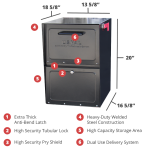 Black Secure Curbside Locking Mailbox | MailCase